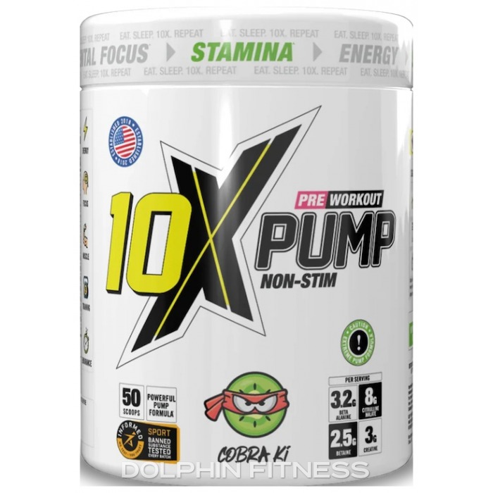 10X Athletic Non-Stim Pump Pre Workout 600g