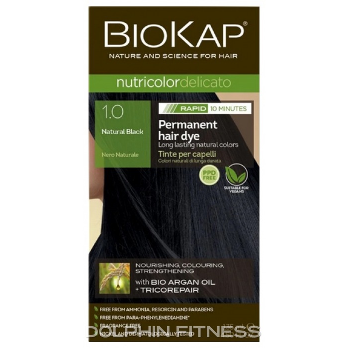 BioKap Nutricolor Delicato Permanent Rapid Hair Dye (135 ml) Natural Black