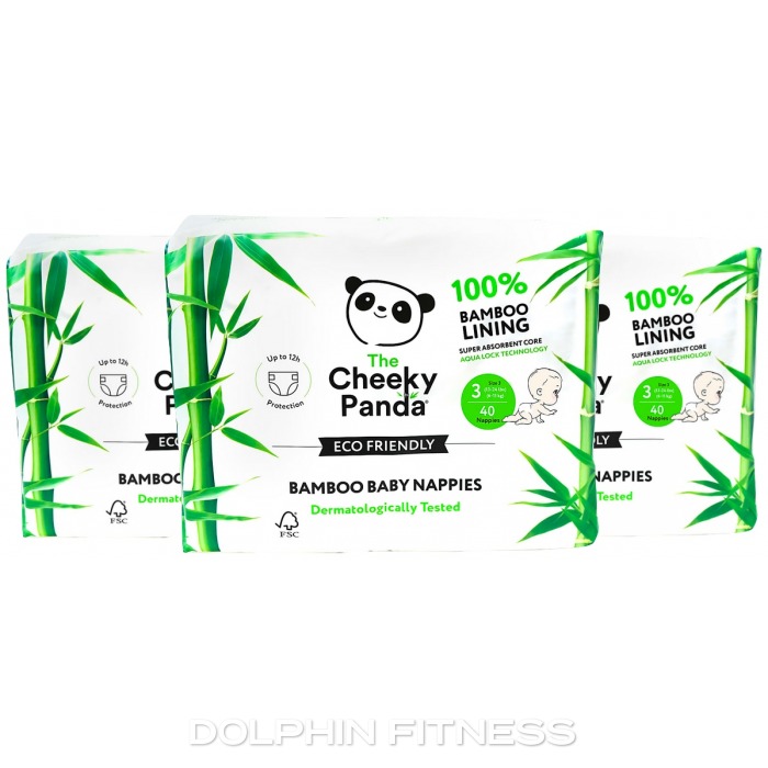 The Cheeky Panda Eco Friendly Bamboo Nappies Size 3 4 x 40 Nappies