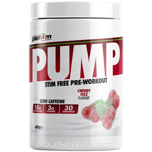 Per4m PUMP Stim Free Pre Workout 495g Cherry Fizz