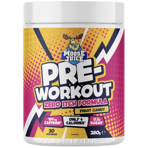 Muscle Moose Pre-Workout Zero Itch Formula 280g Fruit Candy