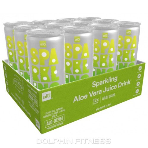 Alo Sparkling Aloe Vera Juice Drink 12 x 330 ml White Grape